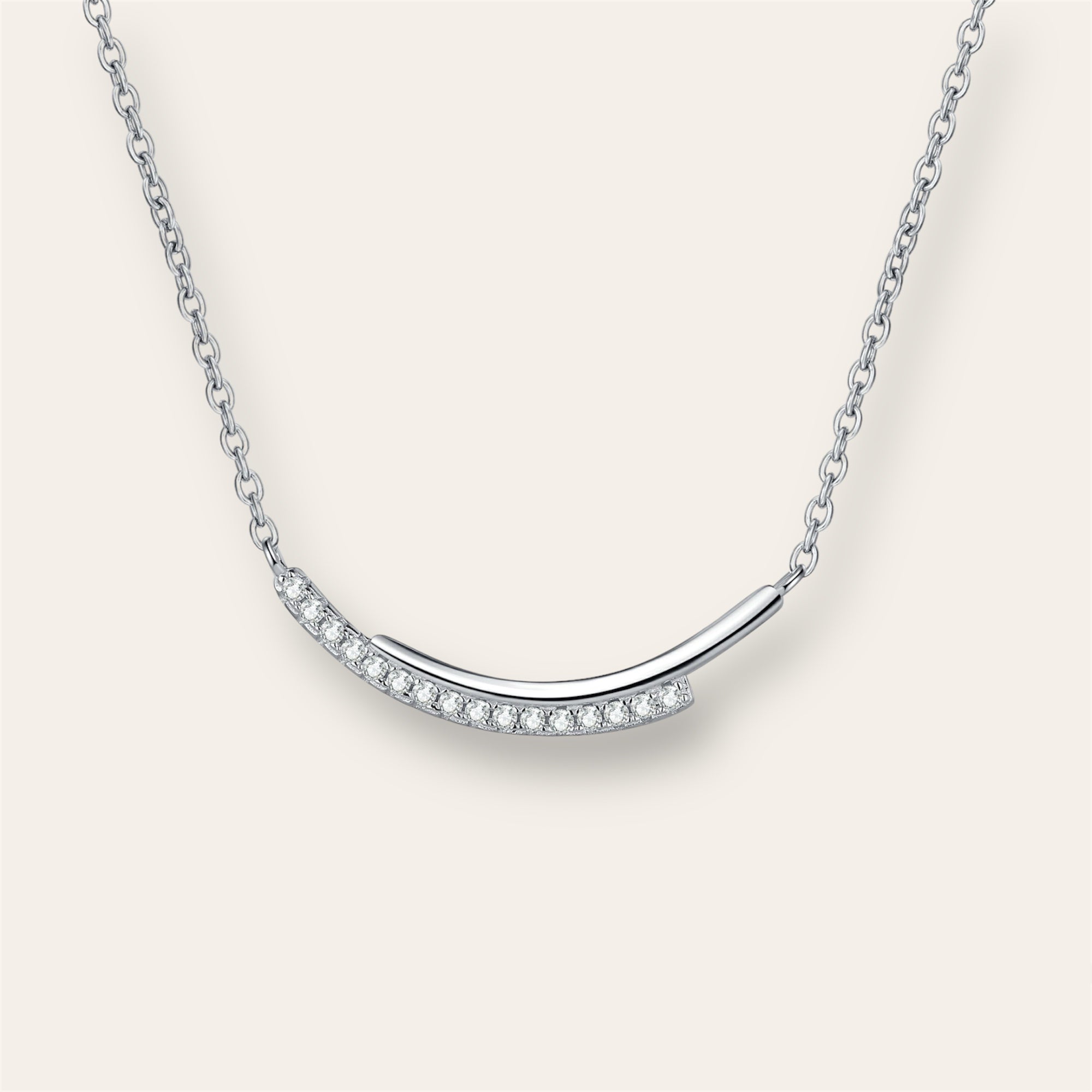 Silver Smile Line Moissanite Necklace – Monkey Lady